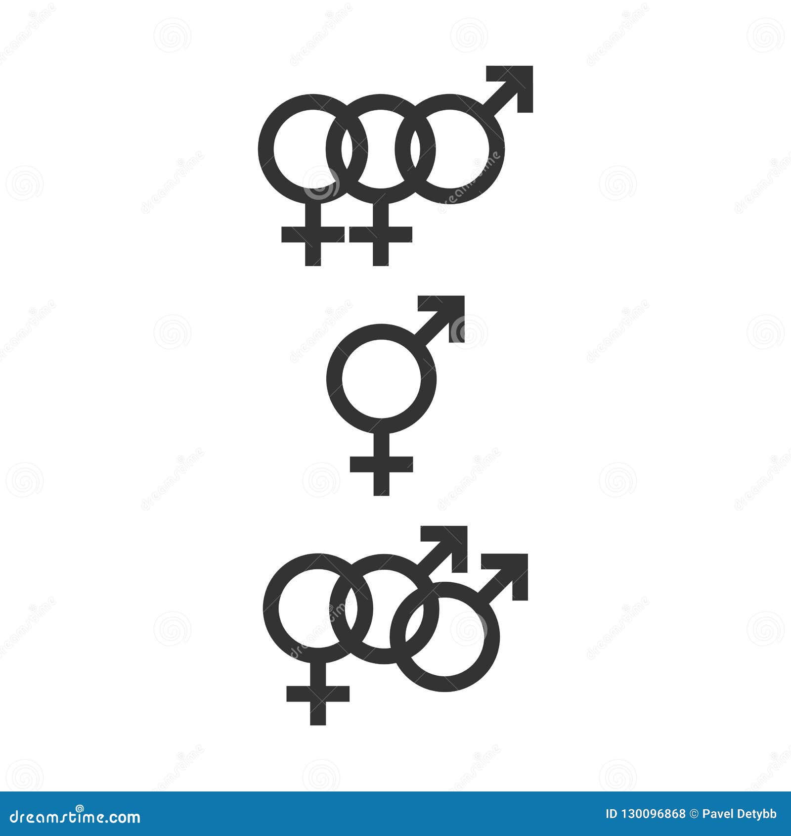 Bisexual Icons Set. Vector Illustration, Flat Design. Stock Vector - Illustration of concept ...