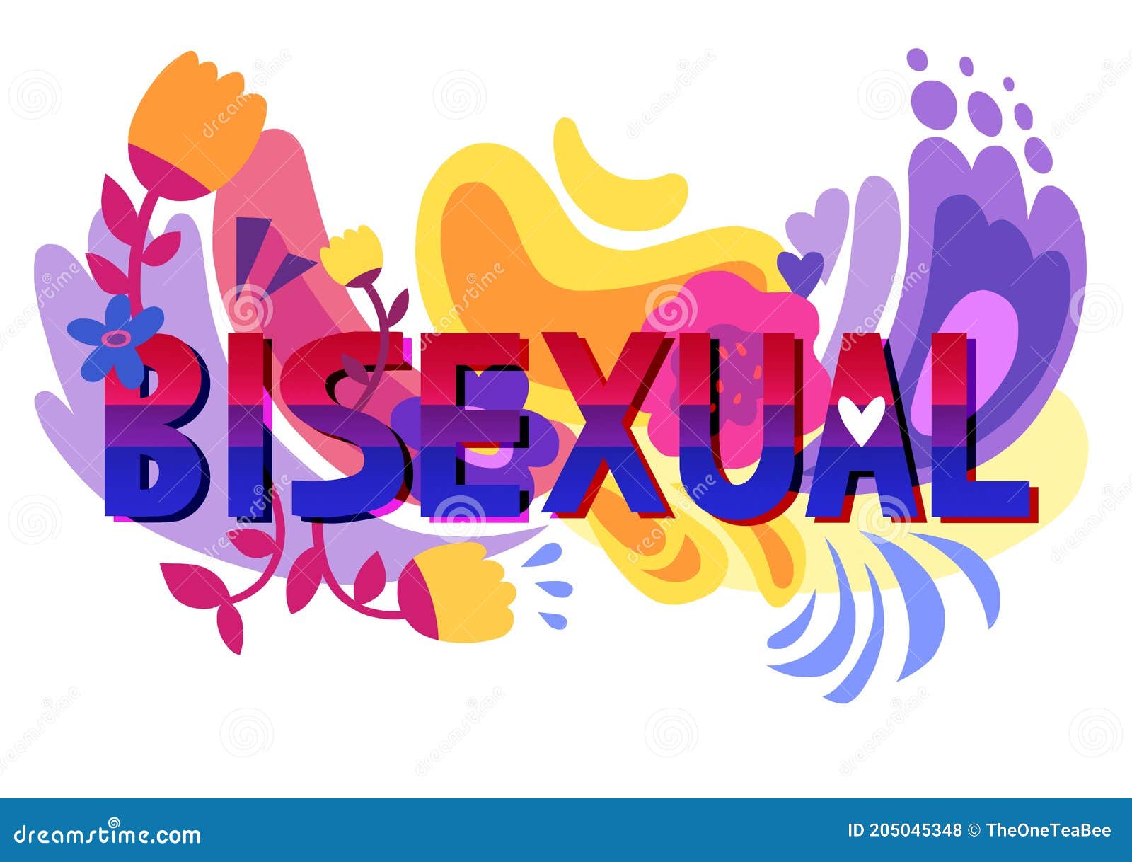 Bisexual Pride Drawing. Abstract Doodles and Patterns Flowers Stock ...