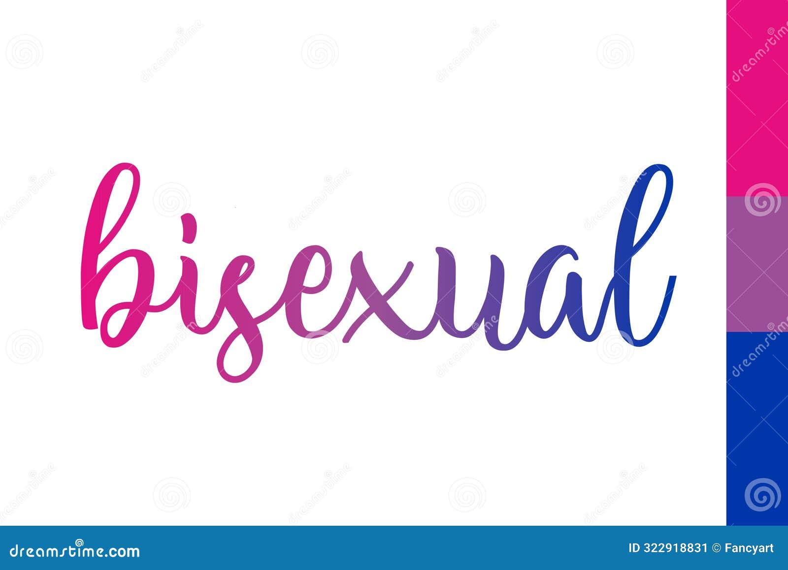 Bisexual Pride Month Stripes Typography Stock Vector - Illustration of ...