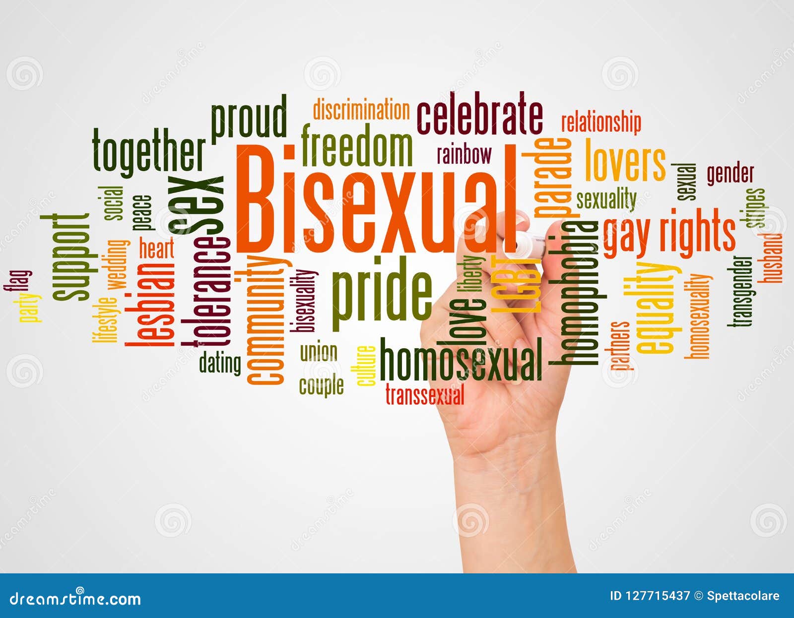 Bisexual Word Cloud and Hand with Marker Concept Stock Image - Image of ...
