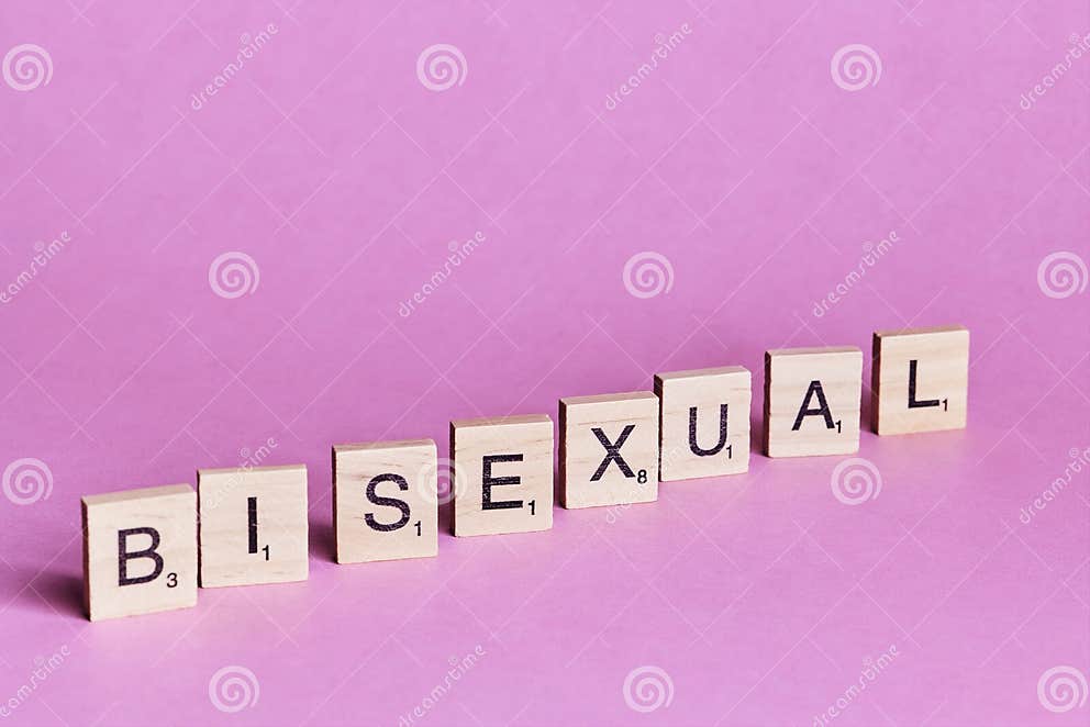 Bisexual Words Represented By Wooden Letter Tiles Isolated On Colour