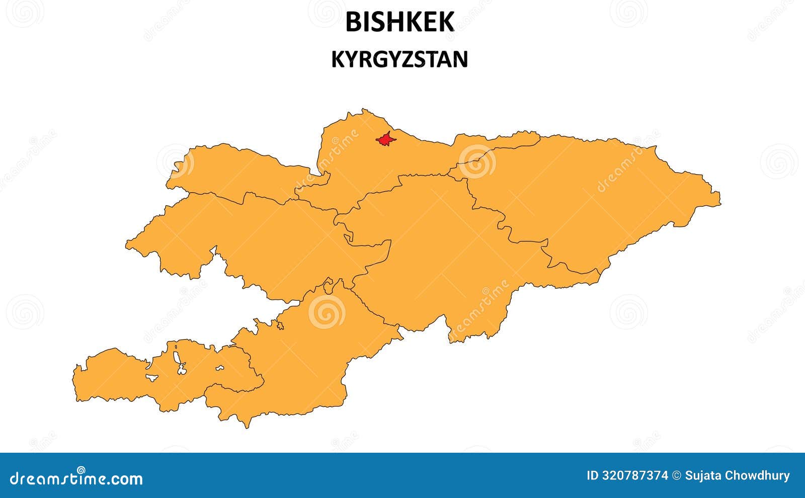Bishkek Map in Kyrgyzstan. Vector Map of Kyrgyzstan. Regions Map of ...