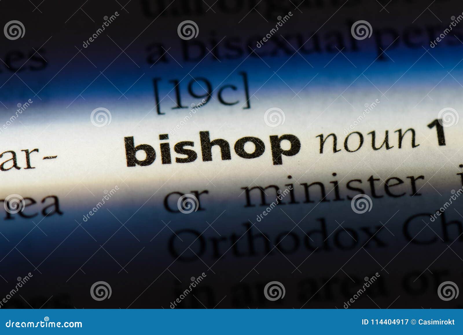 Bishop stock image. Image of dictionary, definition - 114404917
