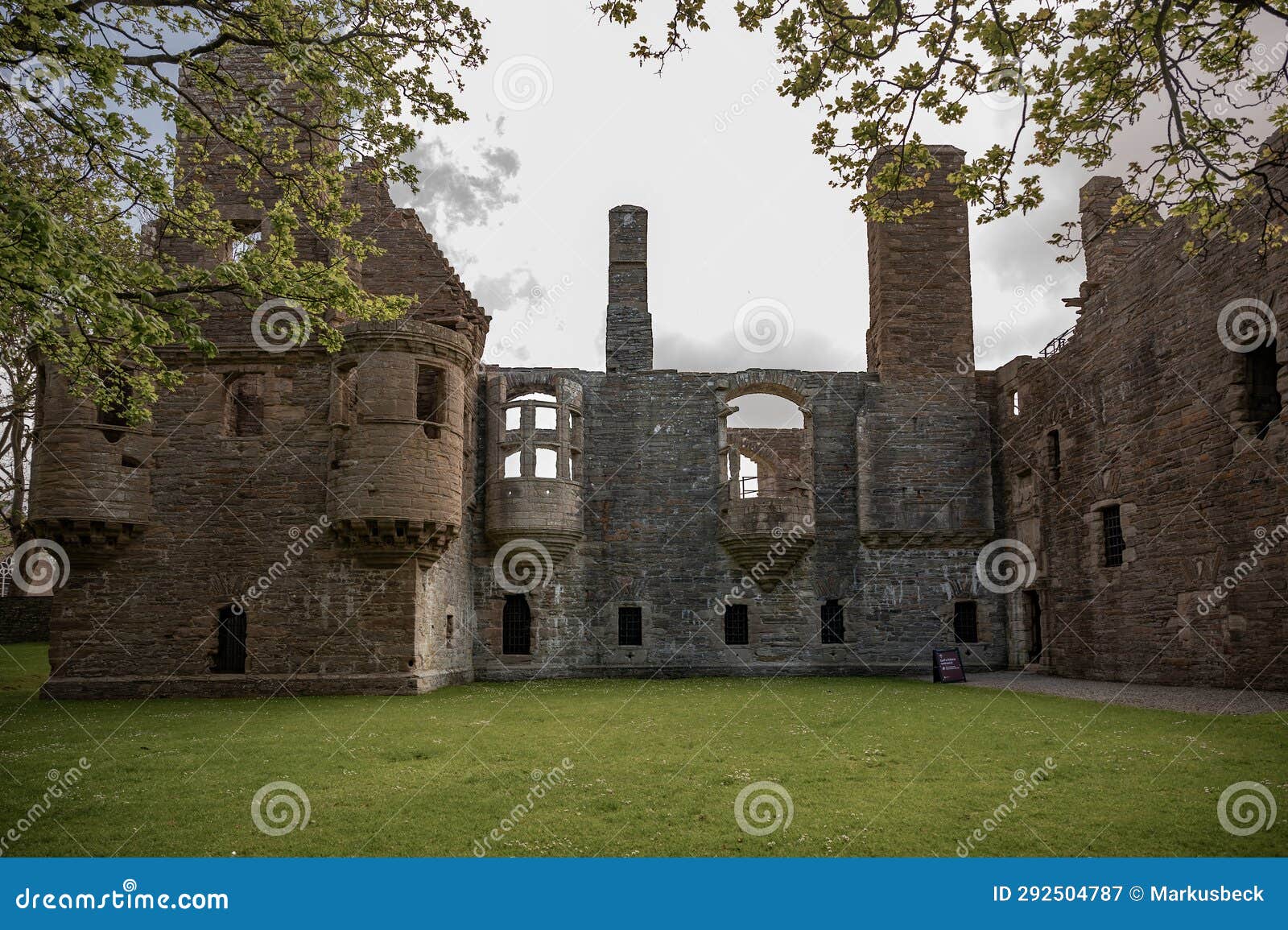 Bishop S Palace, Castle Ruin, Kirkwall, Scotland with Trees in Front ...