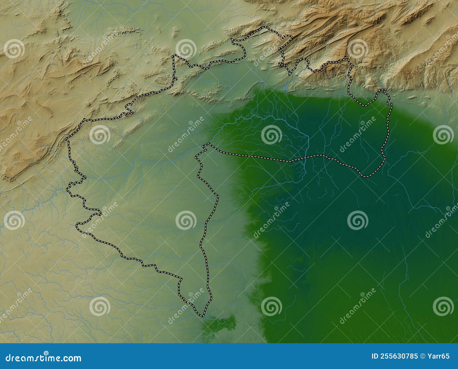 Biskra, Algeria. Physical. No Legend Stock Illustration - Illustration ...