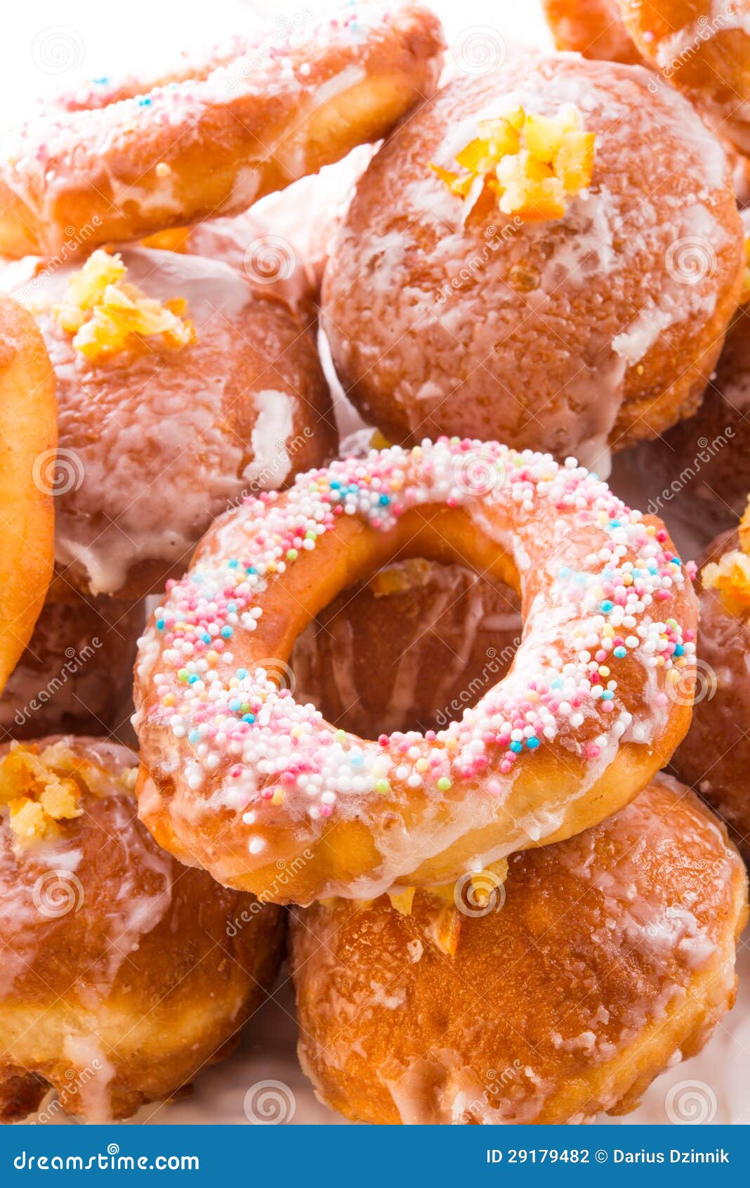 Bismarck Doughnuts on a Plate Stock Photo - Image of bakery, icing ...