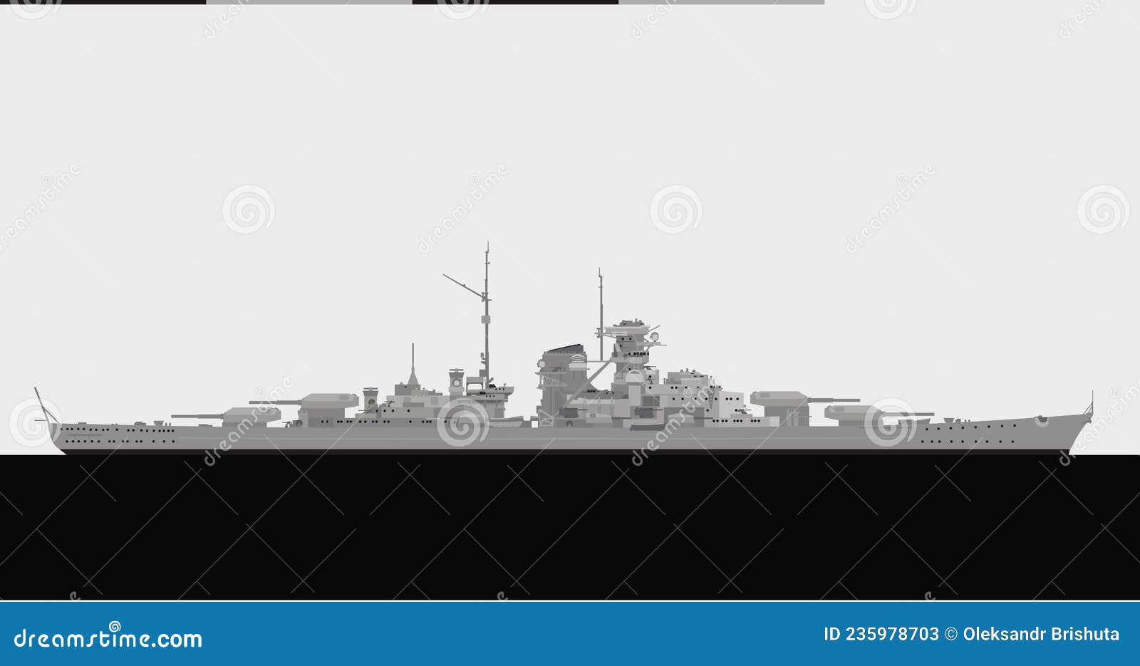 BISMARCK 1940. German Kriegsmarine Battleship Stock Vector ...
