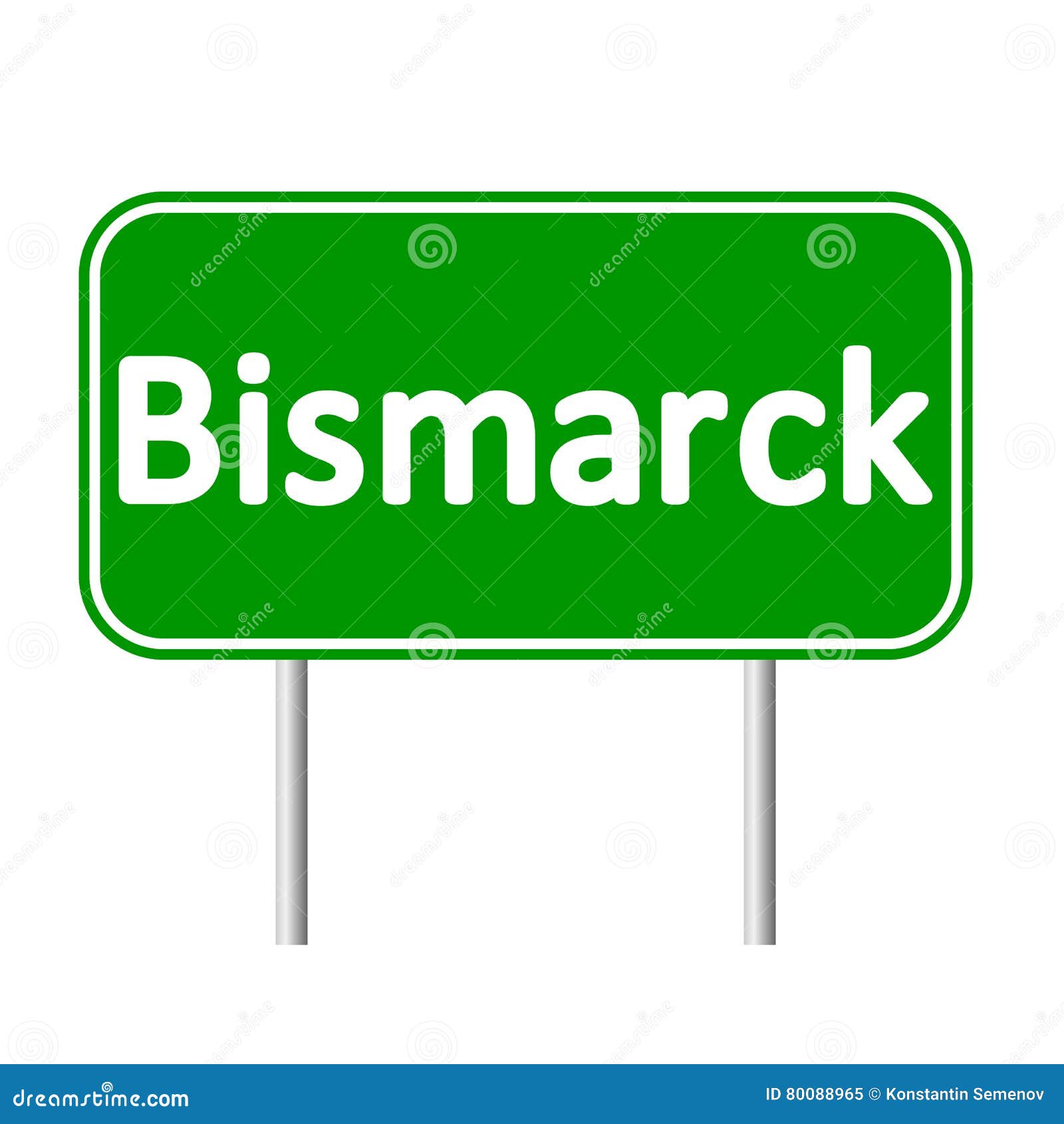 Bismarck Green Road Sign Royalty-Free Stock Photography | CartoonDealer ...
