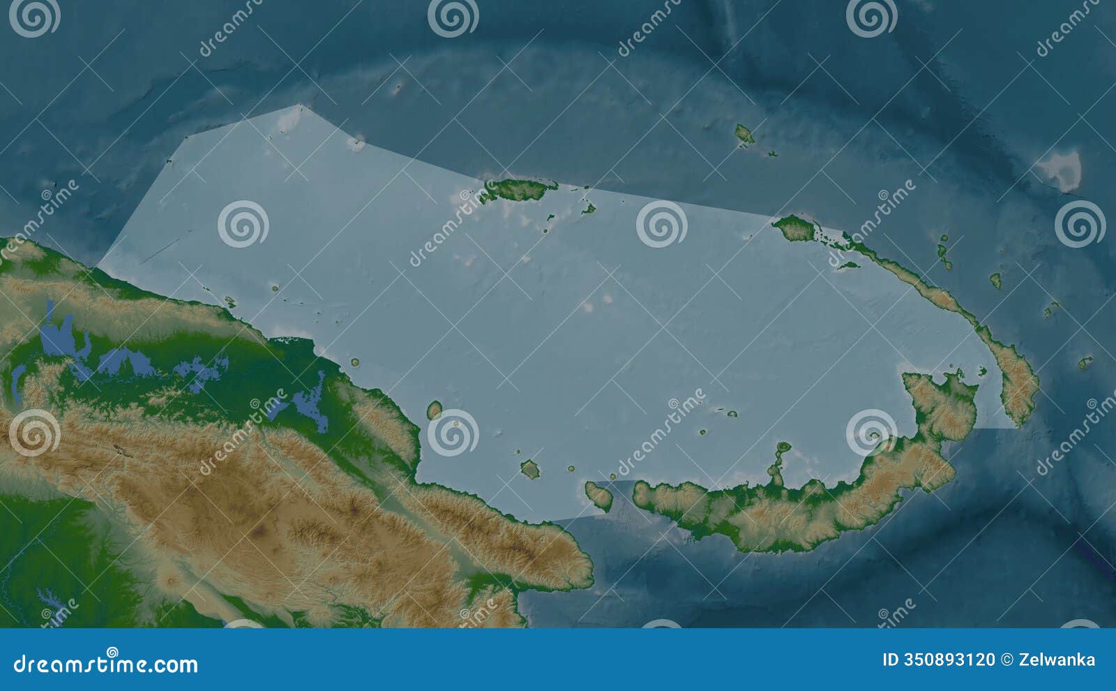 Bismarck Sea Highlighted. Physical Map Stock Illustration ...