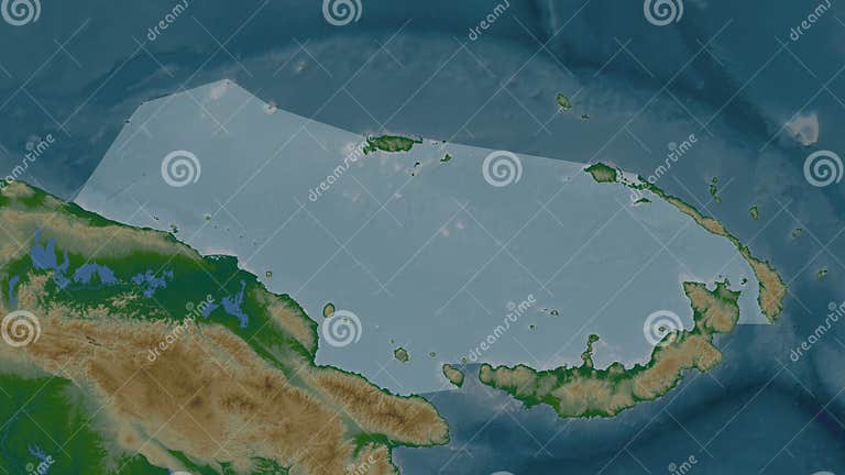 Bismarck Sea Highlighted. Physical Map Stock Illustration ...