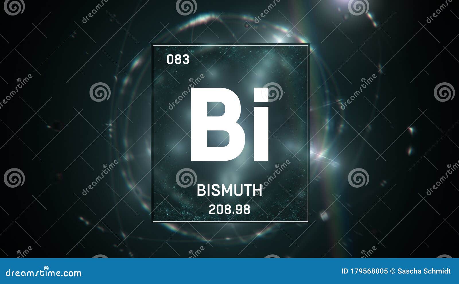 Bismuth As Element 83 of the Periodic Table 3D Illustration on Green ...