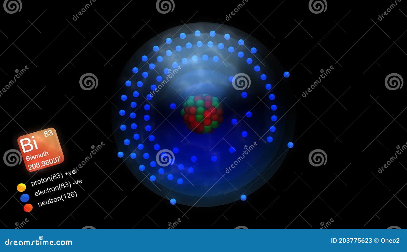 Bismuth Atom, with Element`s Symbol Stock Video - Video of symbol, atom ...