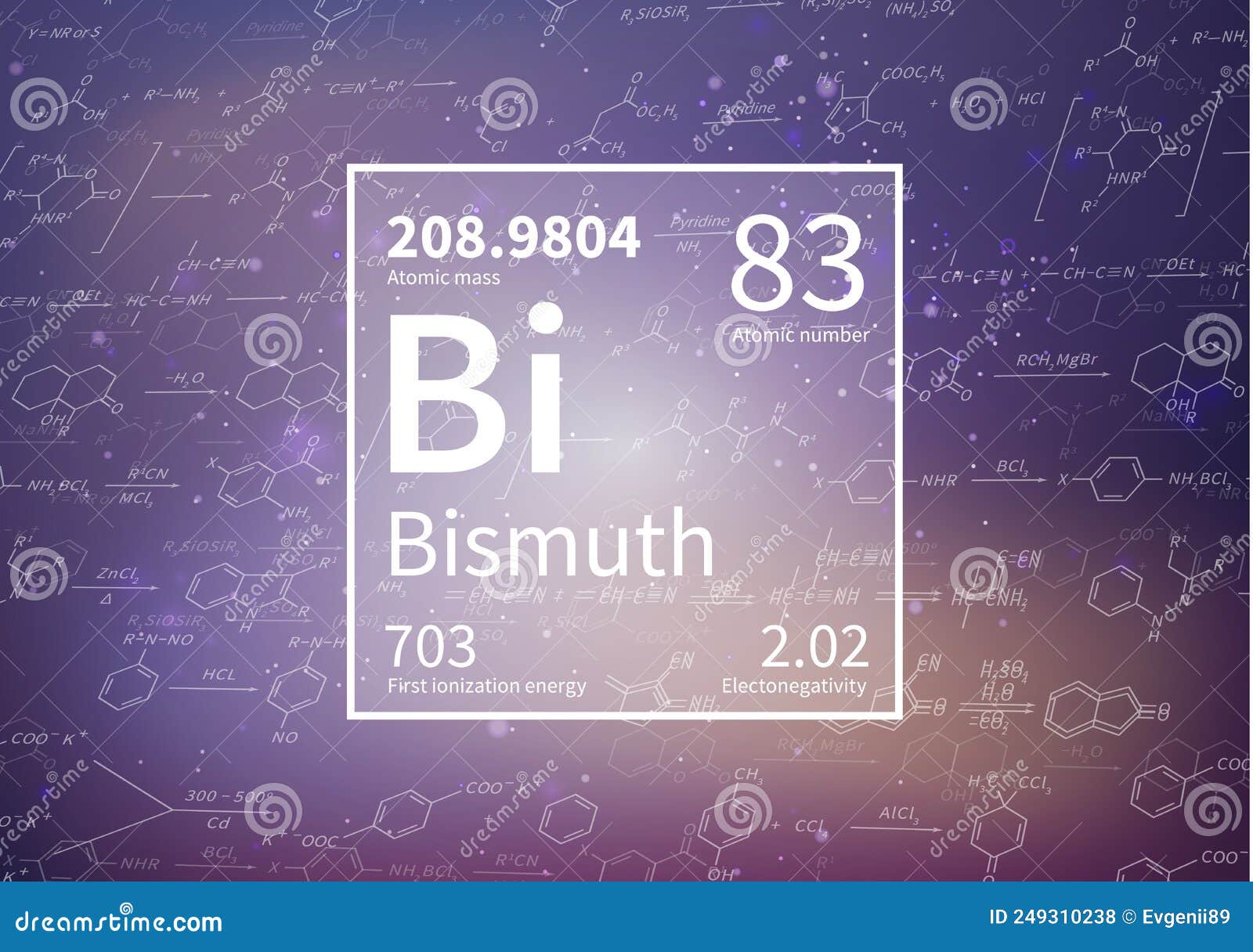 Bismuth - Bi - Chemical Element Periodic Table Royalty-Free Stock Image ...