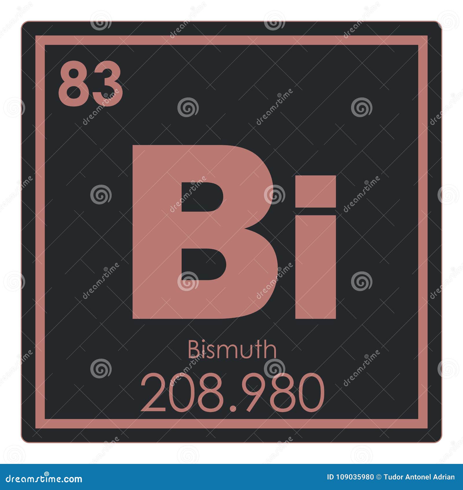 Bismuth Bi Chemical Element. Bismuth Sign With Atomic Number. Chemical ...