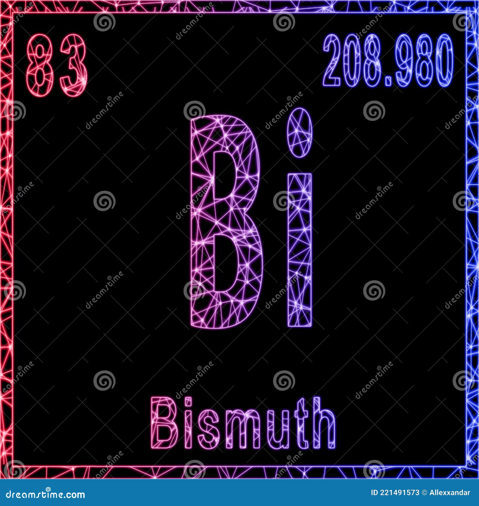 Bismuth Chemical Element, Sign with Atomic Number and Atomic Weight ...