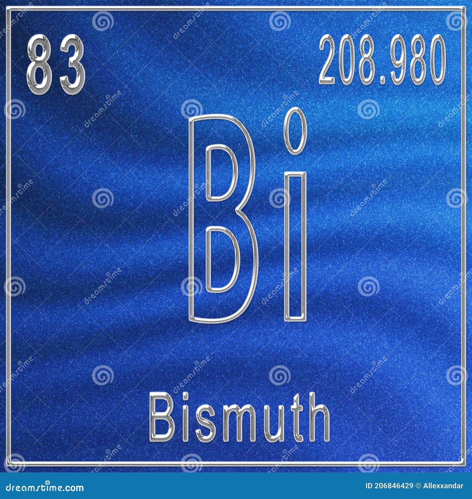 Bismuth Chemical Element, Sign with Atomic Number and Atomic Weight ...