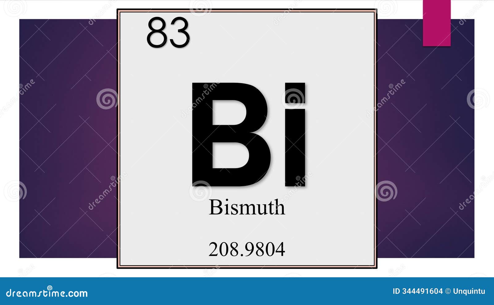 Bismuth Chemical Element Symbol on Purple Abstract Background Stock ...