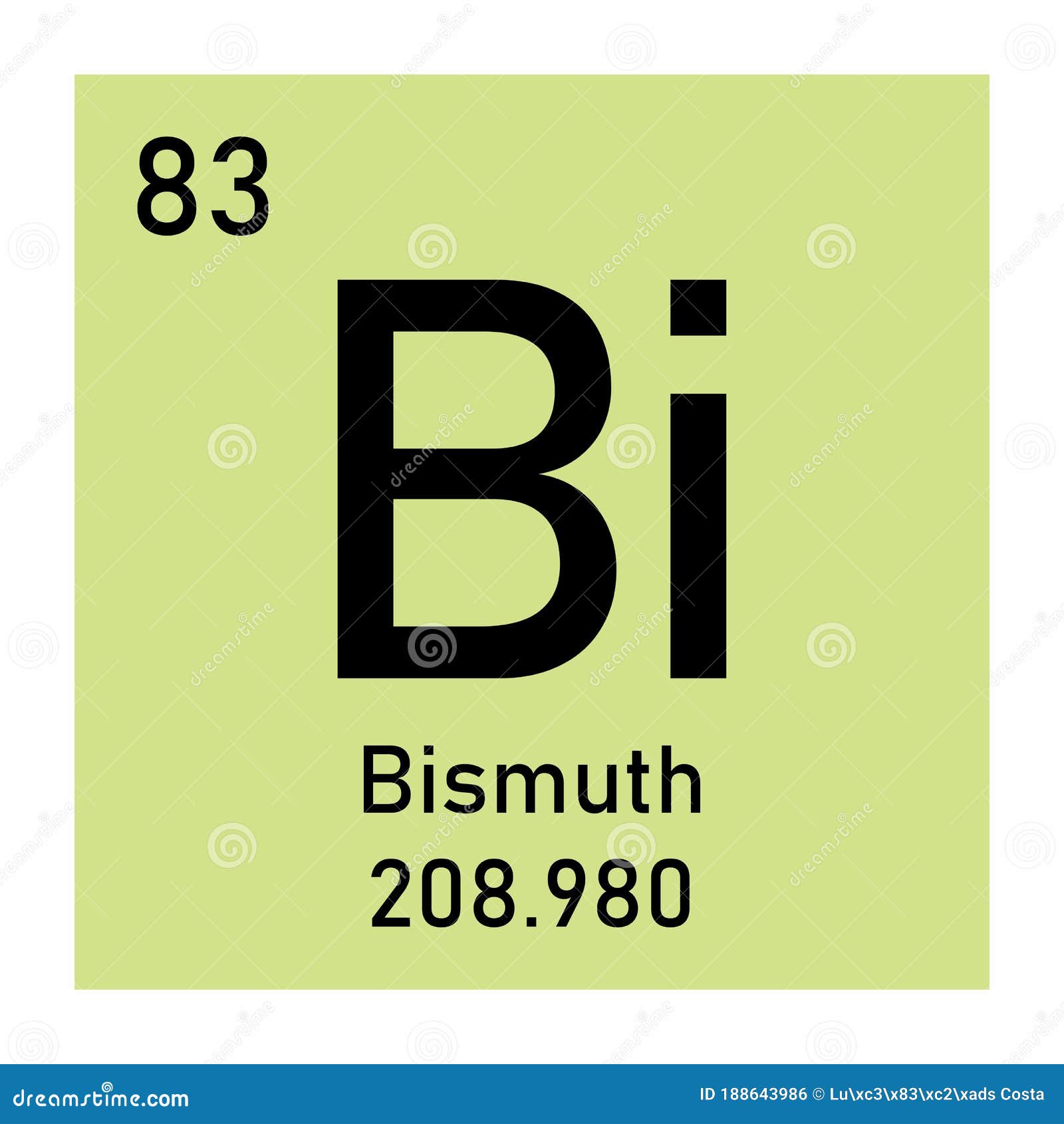 Bismuth Bi Chemical Element. Bismuth Sign With Atomic Number. Chemical ...