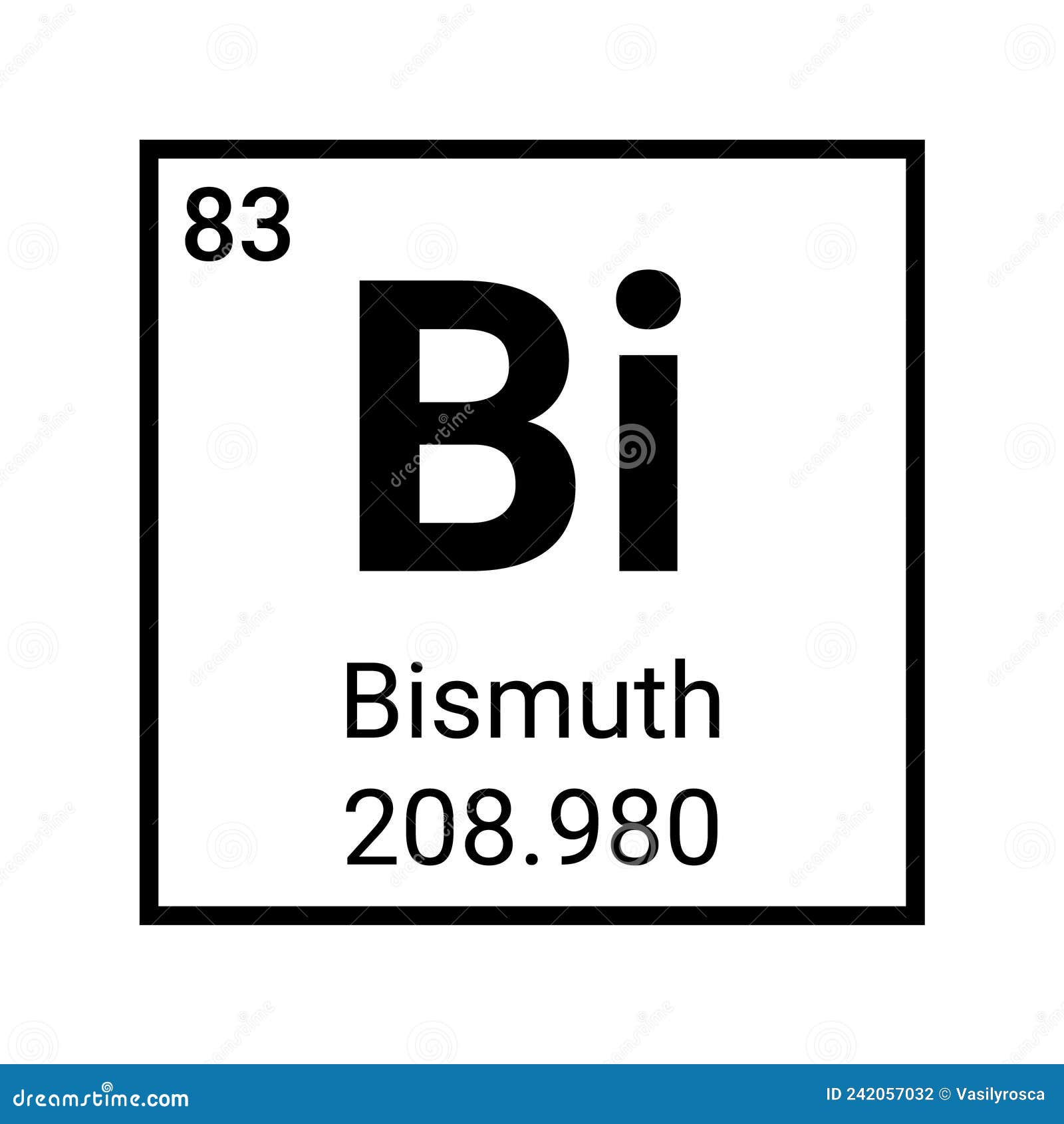 Bismuth, Element With Symbol Bi, On The Periodic Table Vector ...