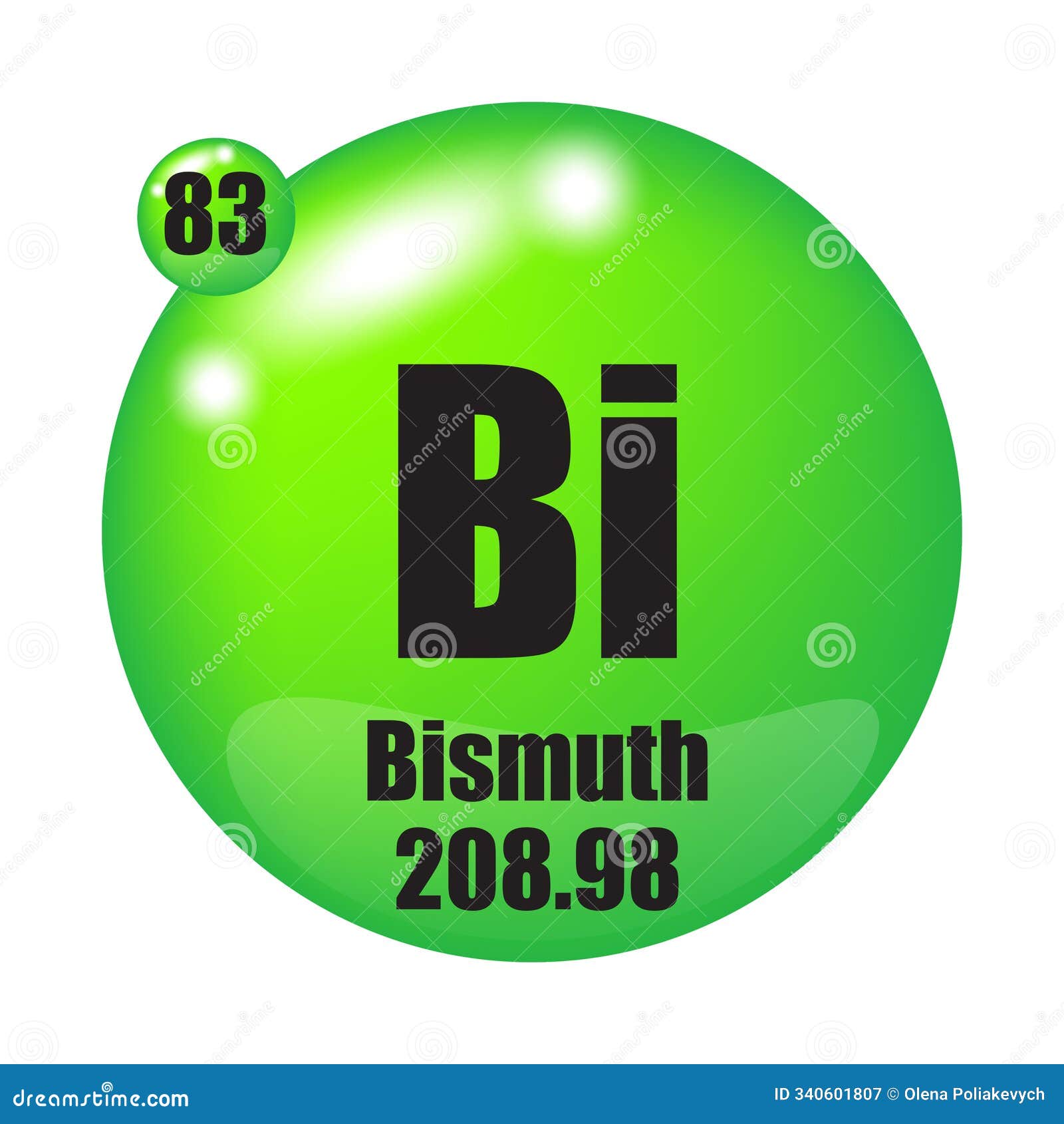 Bismuth Element From The Periodic Table Stock Photography ...