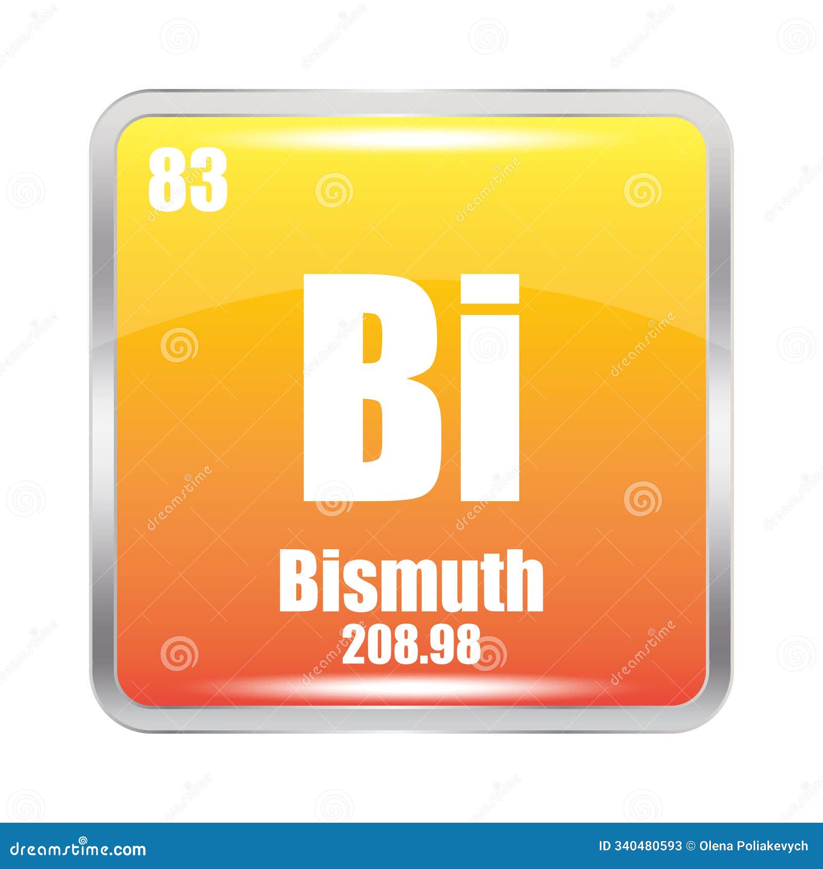 Bismuth Icon. Bi Chemical Element. Atomic Number 83. Mass 208.98 ...