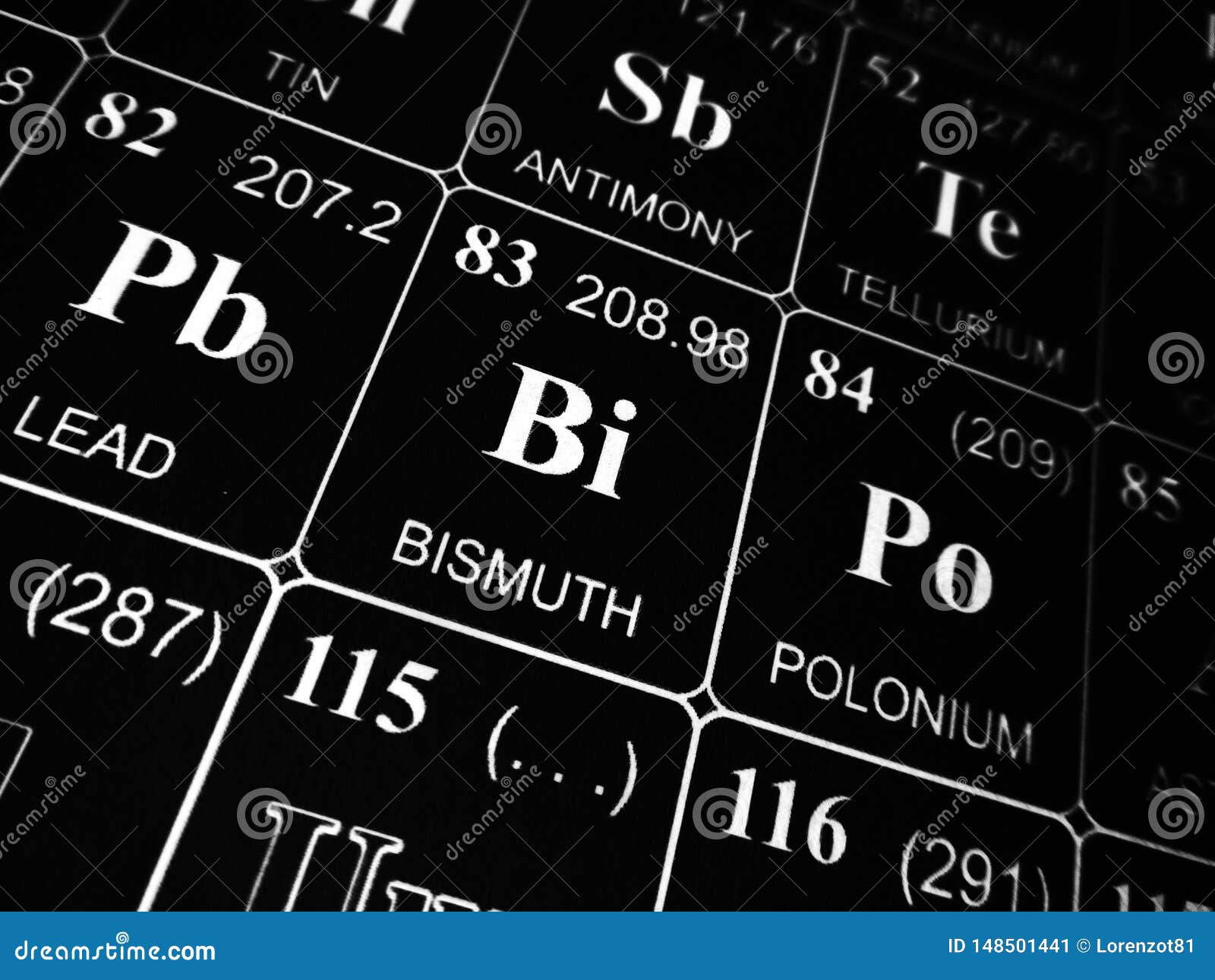 Bismuth on the Periodic Table of the Elements Stock Illustration ...