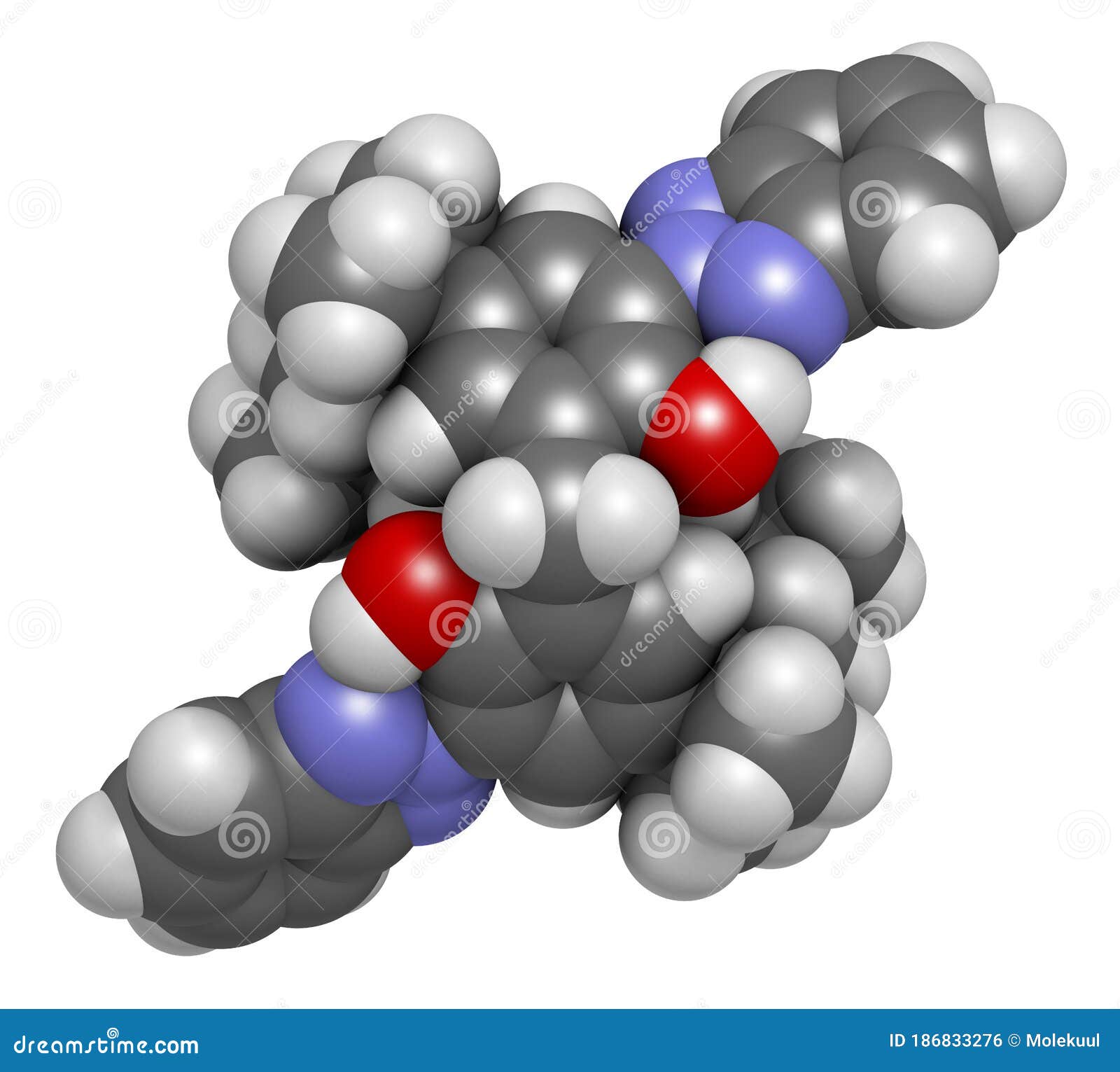 Bisoctrizole Sunscreen Molecule. Atoms Are Represented As Spheres With ...