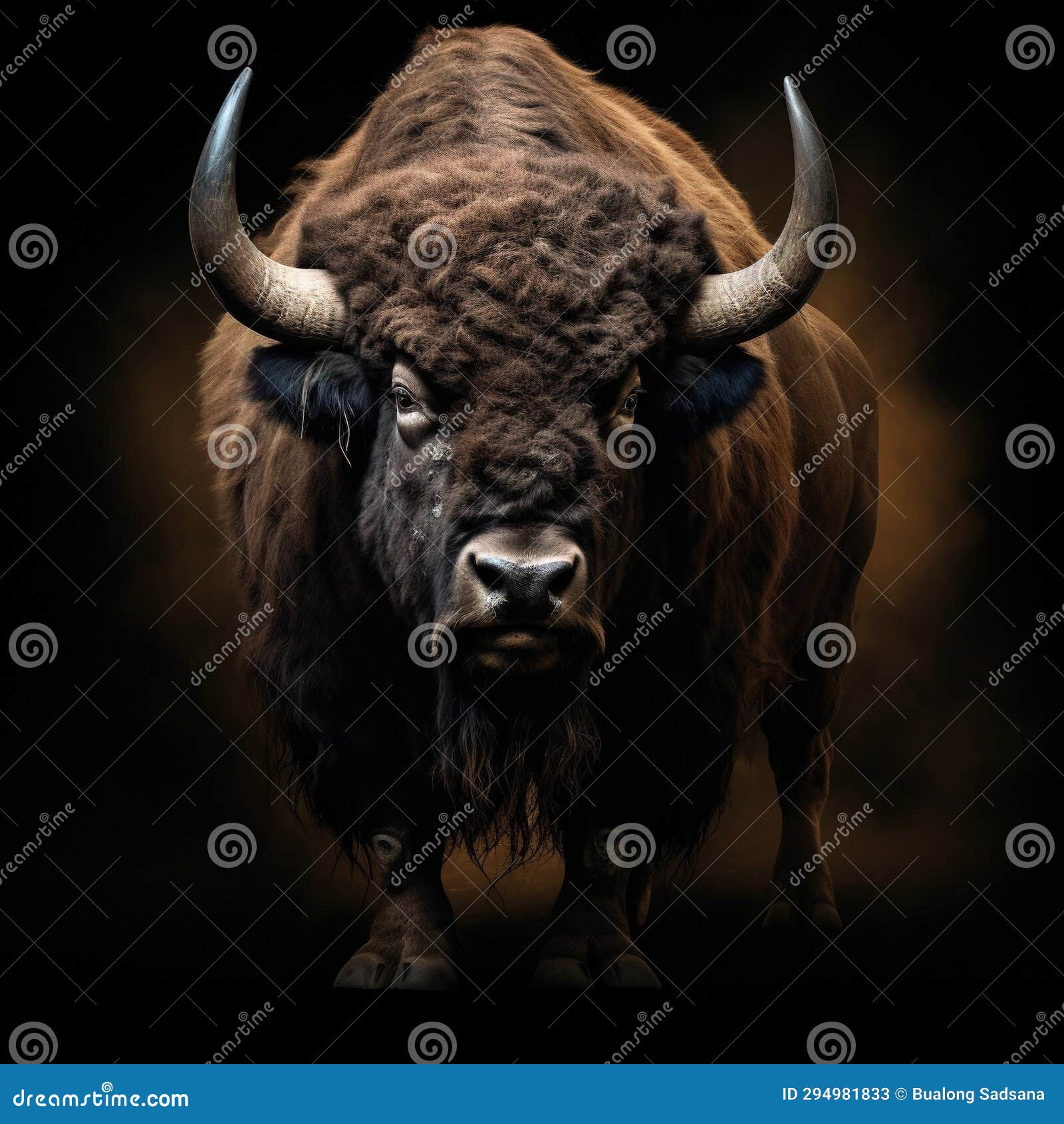 Bison on black stock illustration. Illustration of models - 294981833