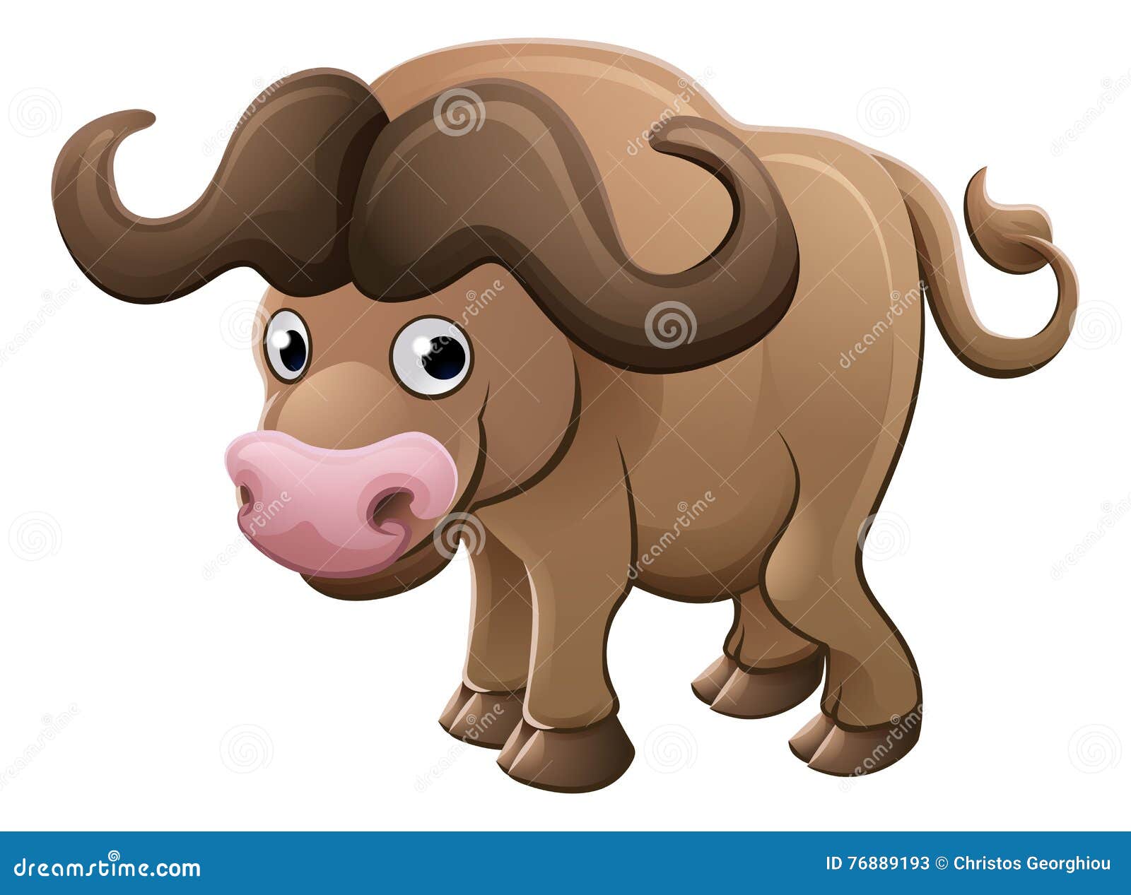 Bison Buffalo Animal Cartoon Character Illustrazione Vettoriale ...