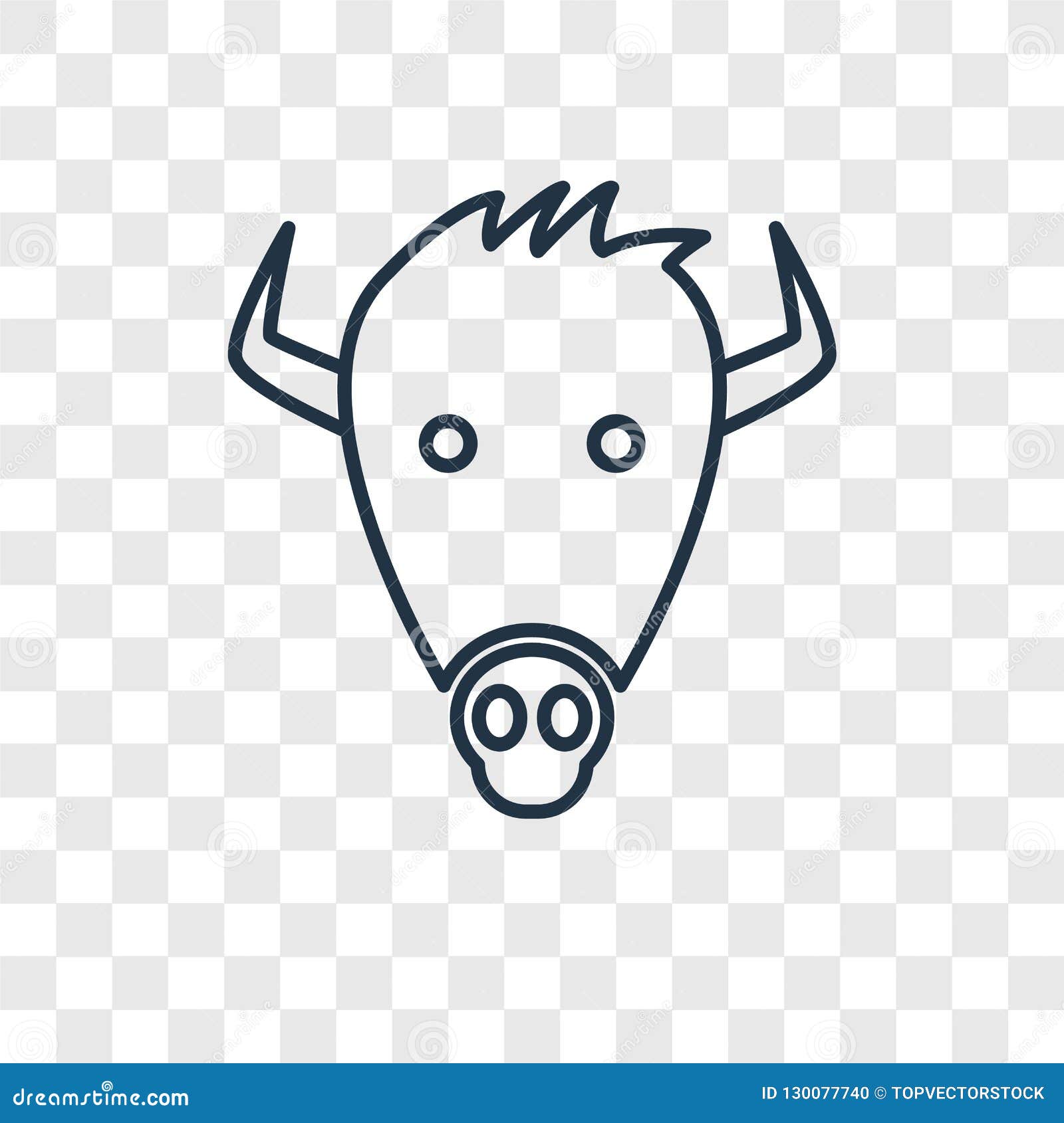 Bison Concept Vector Linear Icon Isolated On Transparent Background ...