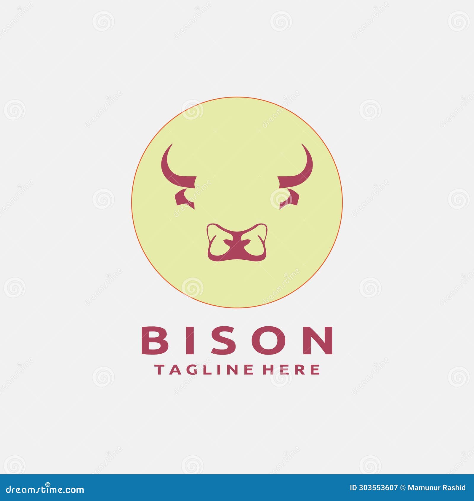 Bison Logo Design Vector Template. Stock Vector - Illustration of horn ...