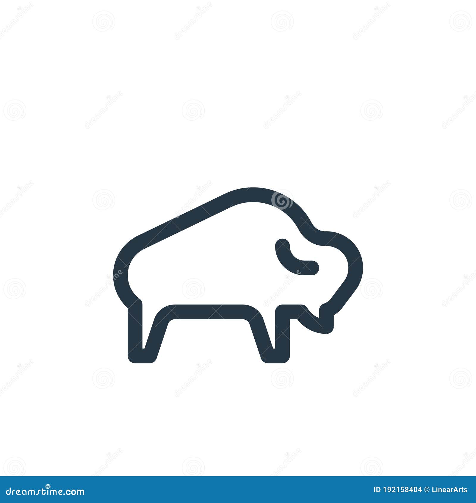 Bison Icon Vector from Animal and Nature Concept. Thin Line ...