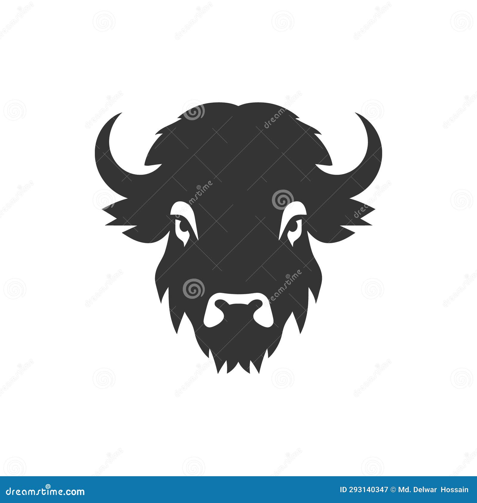 Bison icon stock vector. Illustration of white, caffer - 293140347