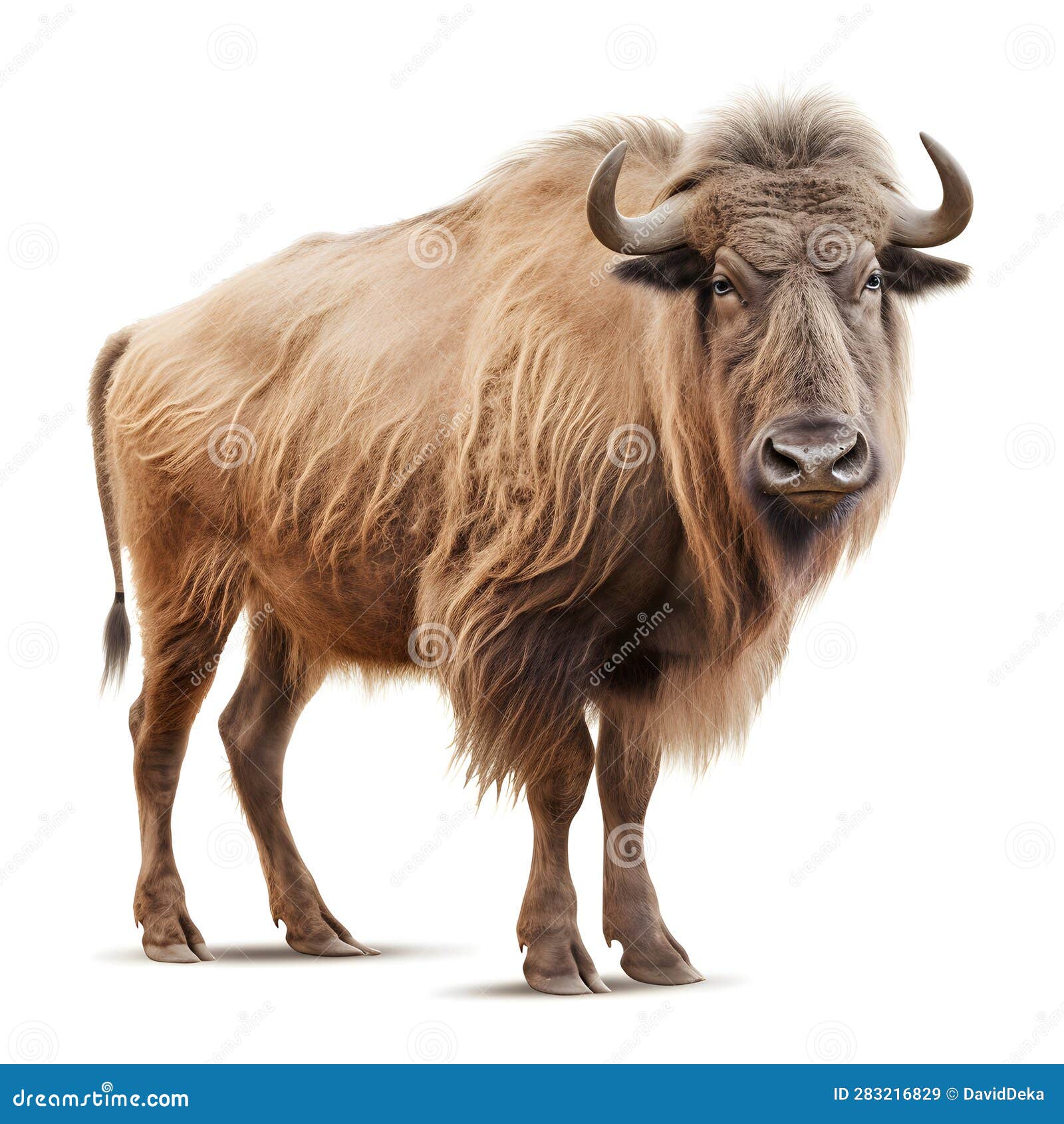 Bison Isolated on White Background - Front View - AI Generated Stock ...