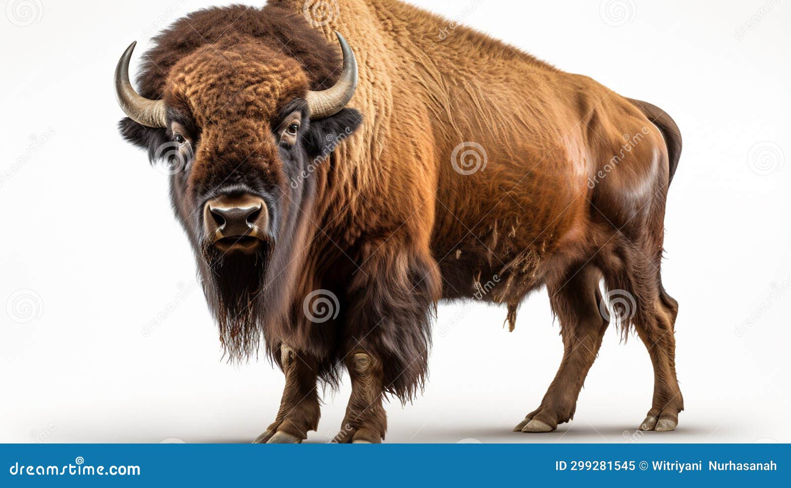 Bison Isolated on White Background. Generative Ai Stock Illustration ...