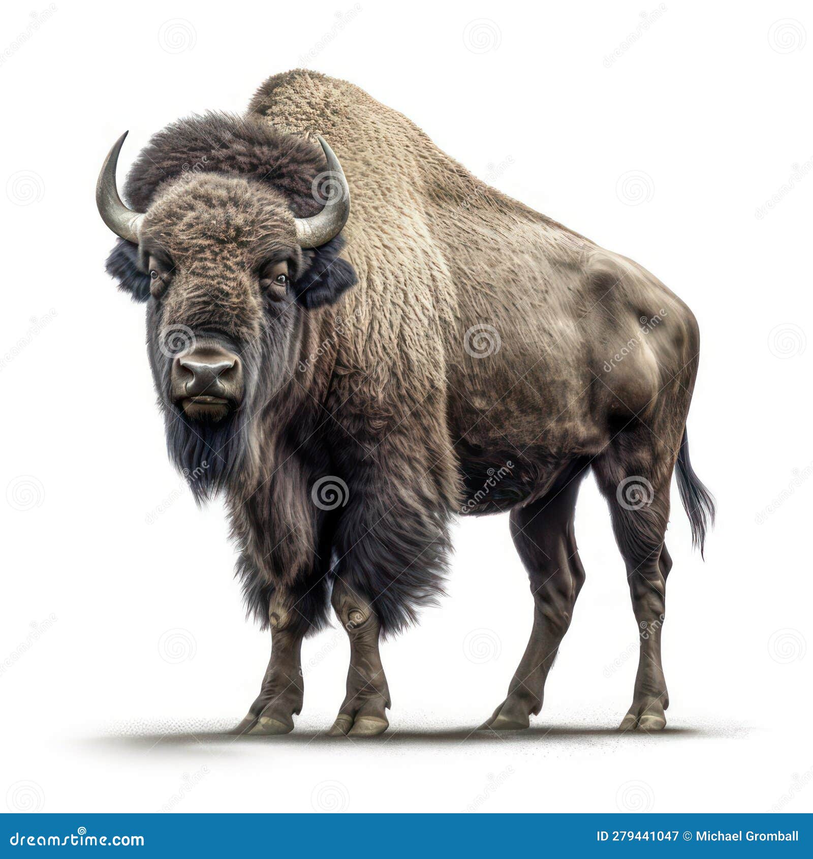 Bison Isolated on White Created with Generative AI Stock Image ...