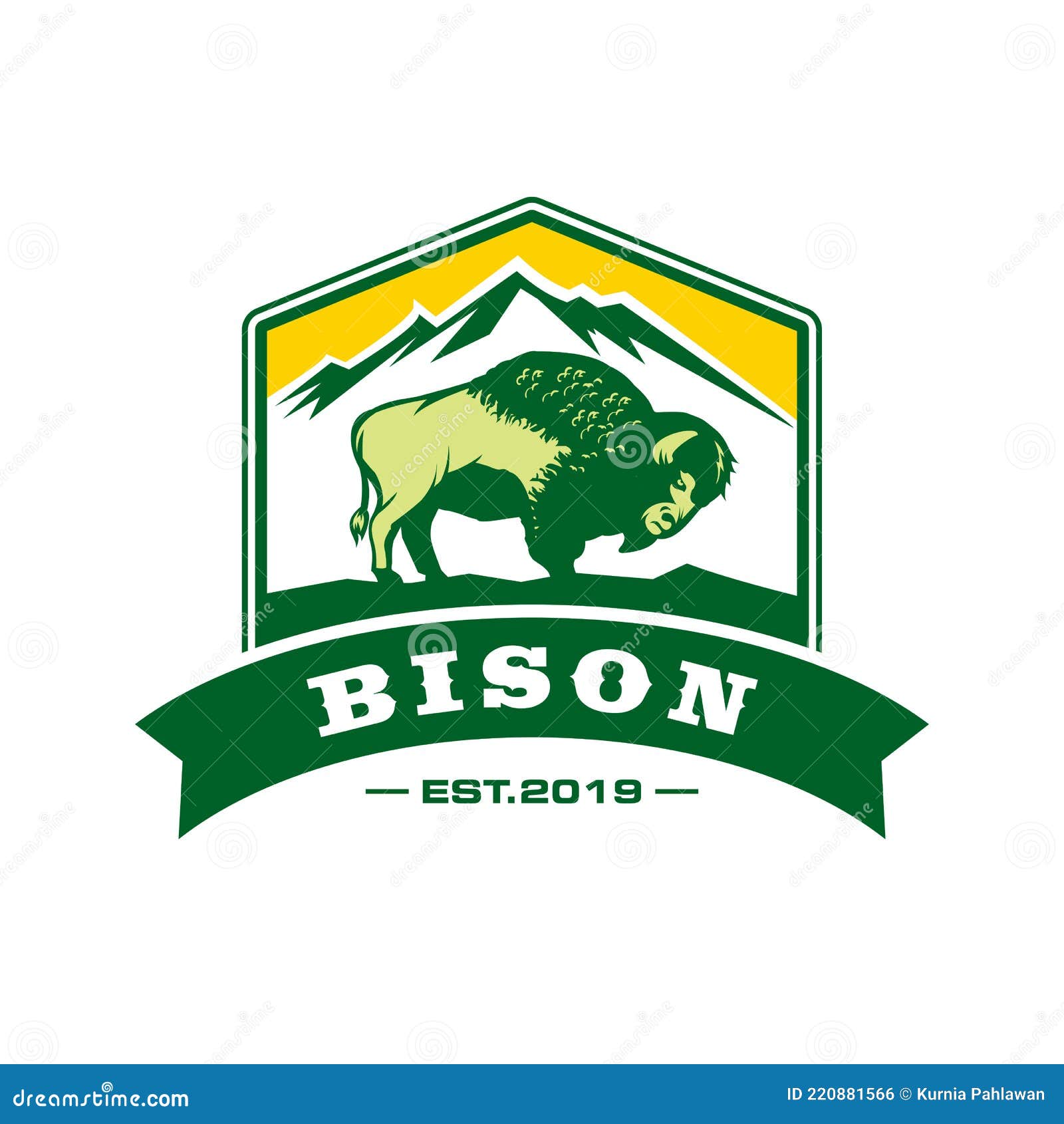 Bison Logo in Emblem, Bull Logo Emblem Stock Illustration ...