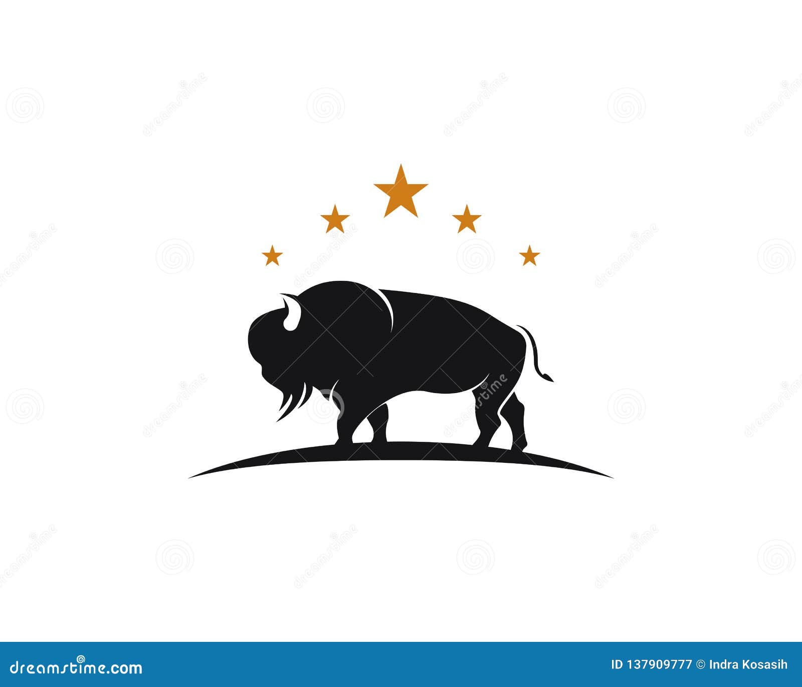 Bison Logo Icon Vector Template Illustration Stock Vector ...