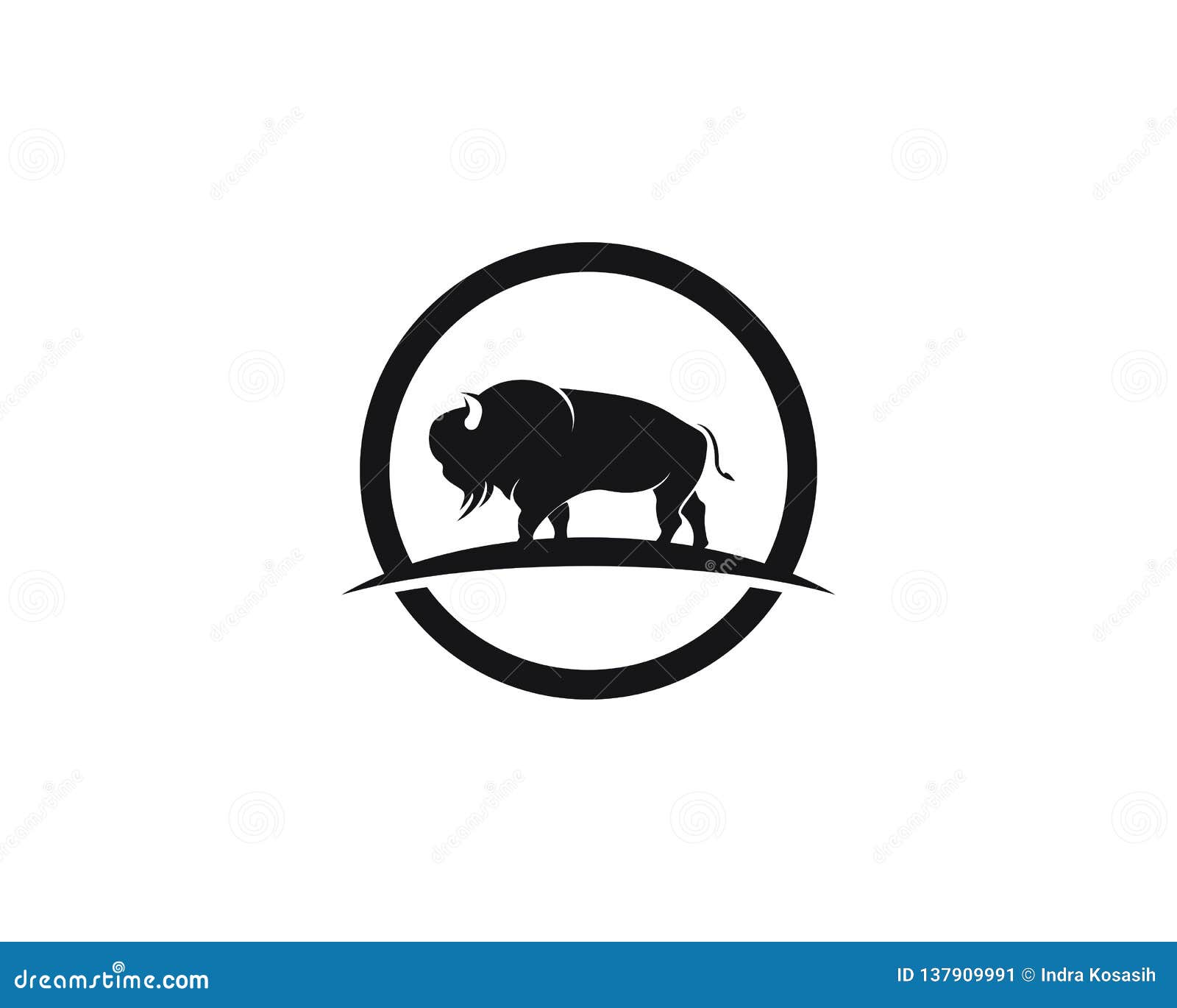 Bison Logo Icon Vector Template Illustration Stock Vector ...