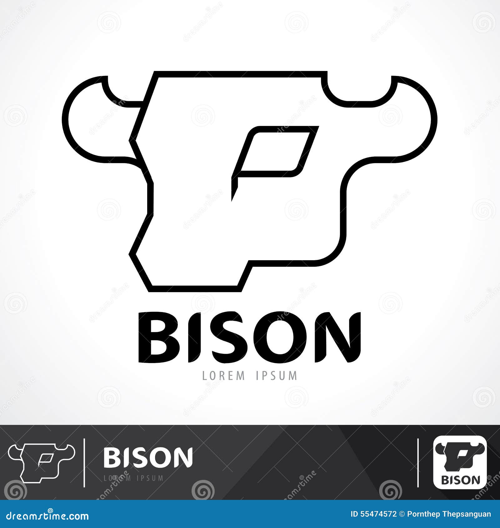 Bison logo stock vector. Illustration of line, bull, nature - 55474572
