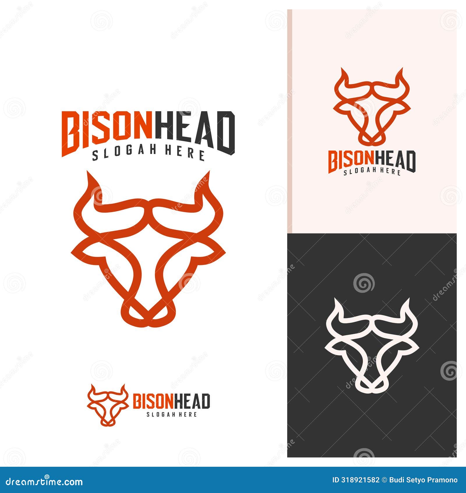 Bison Logo Vector Template, Creative Bison Head Logo Design Concepts ...