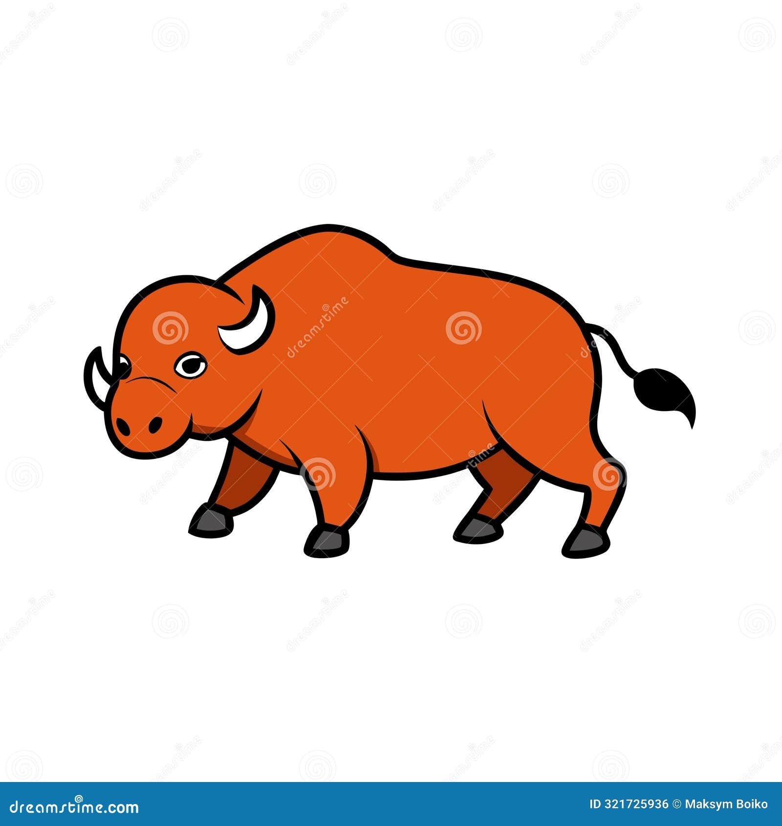 Bison Play Icon Vector Illustration Stock Vector - Illustration of ...