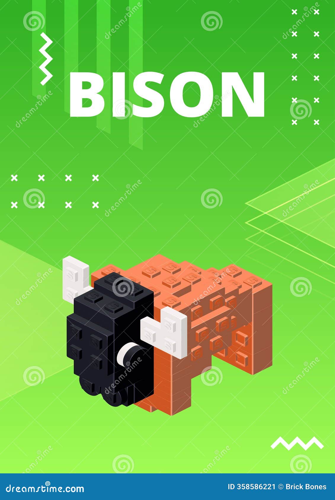Bison Poster for Print and Design. Vector Stock Illustration ...