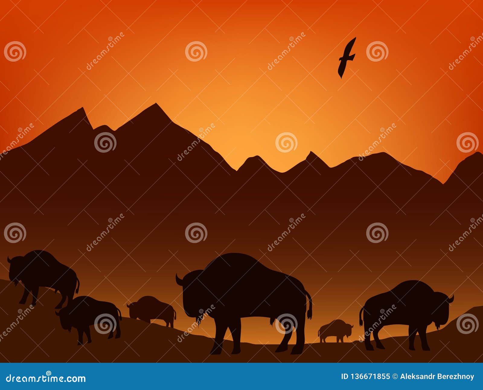 Prairie And Mountains Drawing Cartoon Vector | CartoonDealer.com #102567801