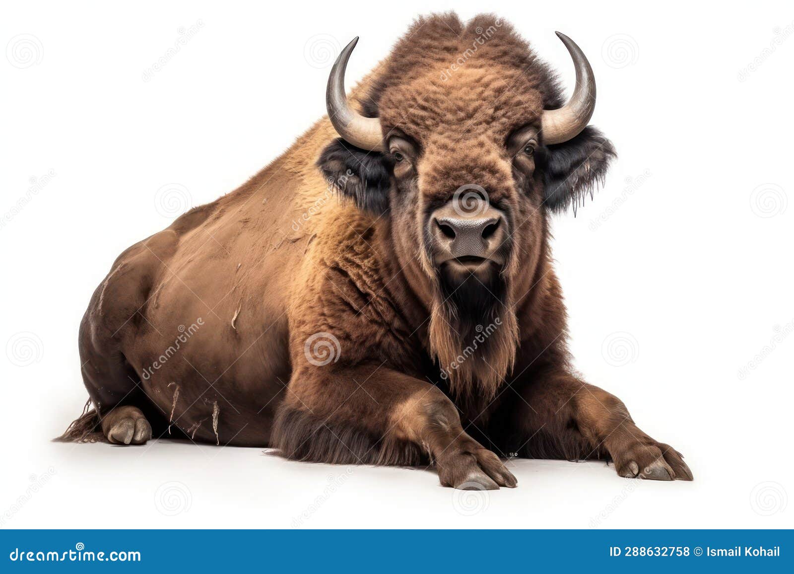 A Bison is Sitting in Front of a White Background, Created by ...