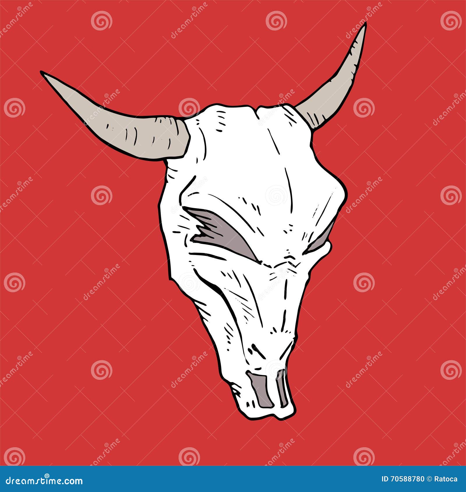 Bison Skull Vector Illustration | CartoonDealer.com #70861932