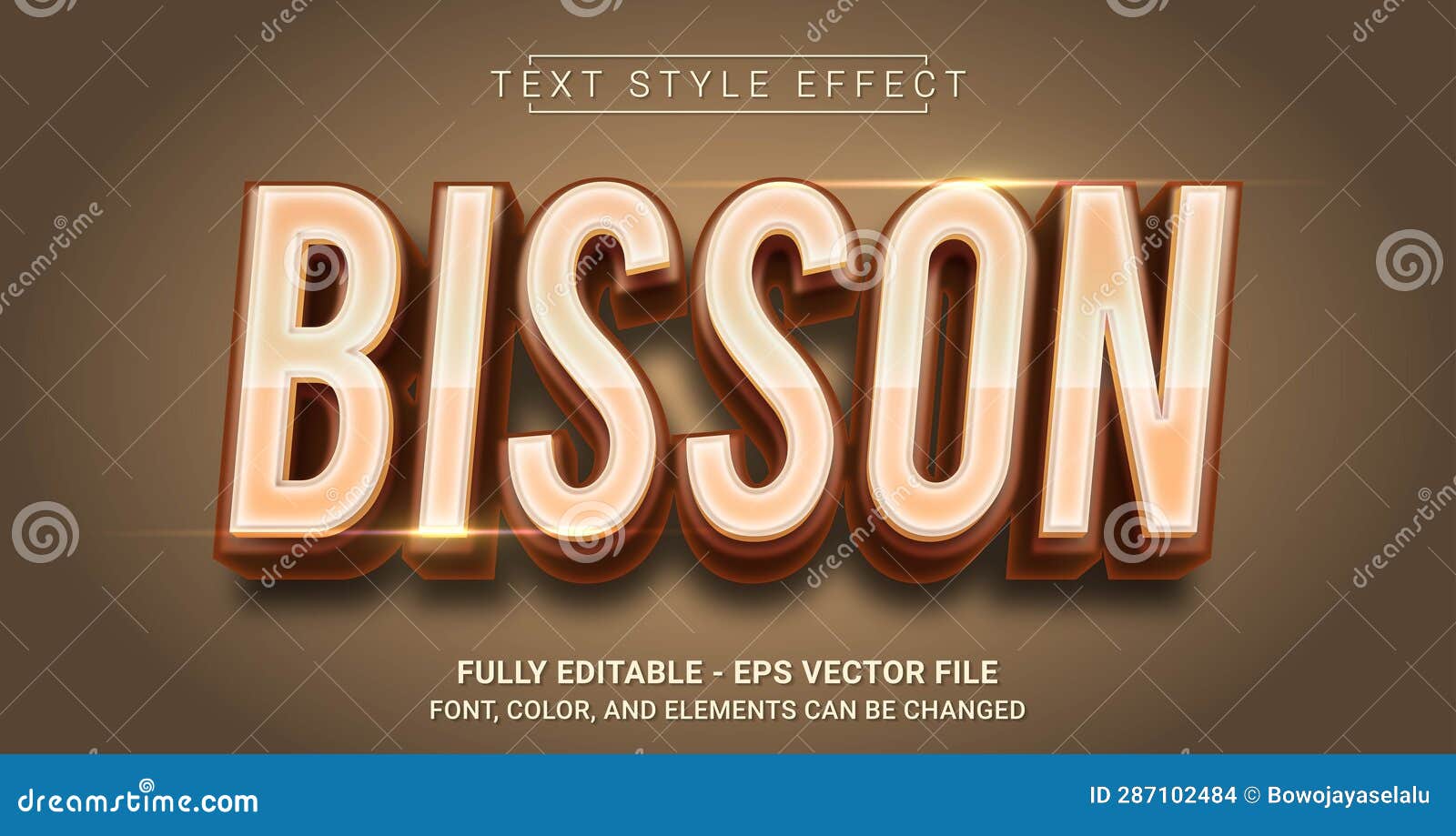 Bison Text Style Effect. Editable Graphic Text Template Stock ...