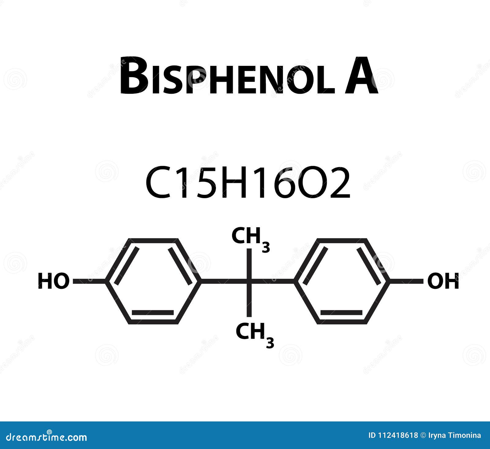 Bisphenol A, BPA, Chemical Formula And Skeletal Structure Vector ... Bisphenol A, BPA, Chemical Formula And Skeletal Structure Vector ...
