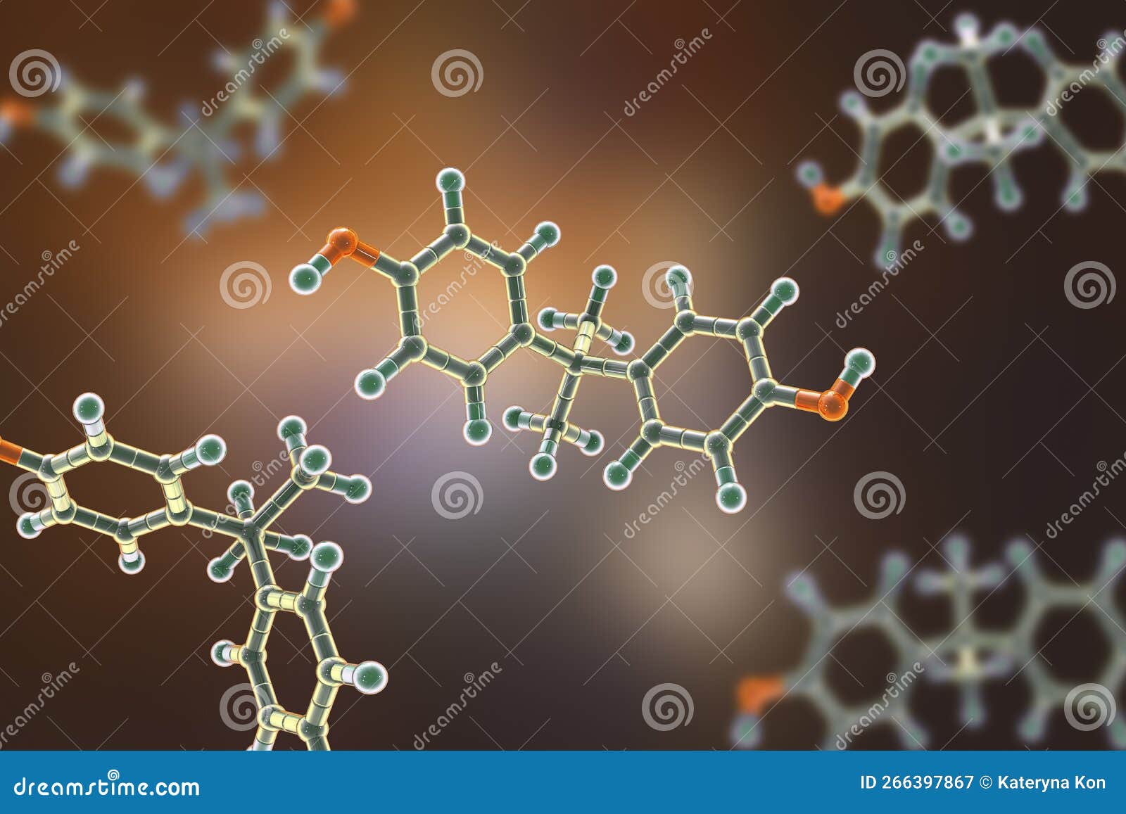 Bisphenol A BPA Molecule. Structural Chemical Formula And Molecule ...