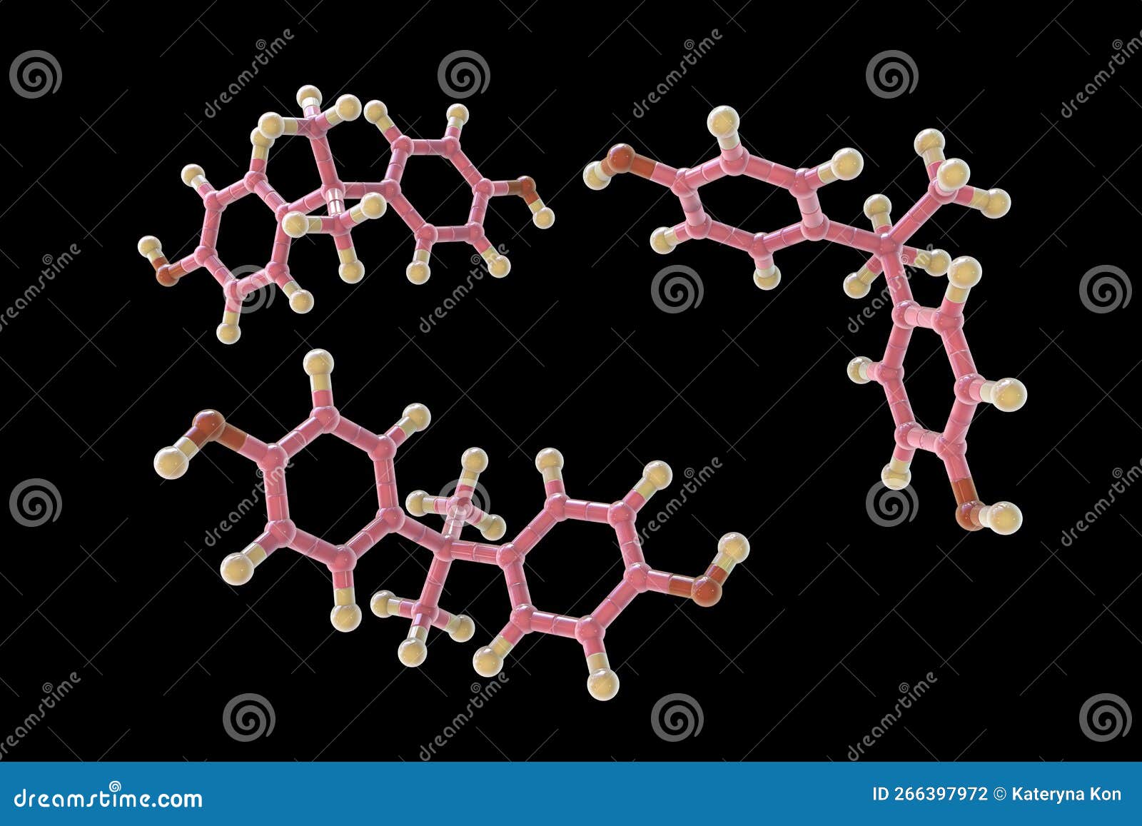 Bisphenol A BPA Molecule. Structural Chemical Formula And Molecule ...